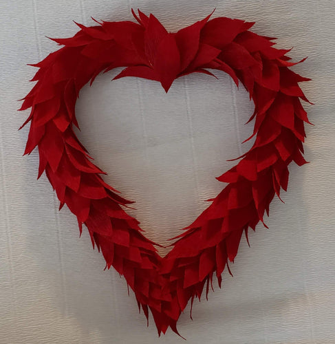 Crepe Paper Heart - Happy Valentines Day - Carte Fini